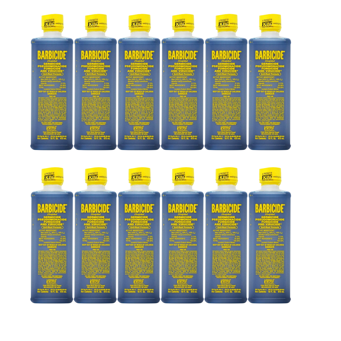 Barbicide Disinfect salon tools 16 oz Pints (12 bottles) – Beauty Zone ...