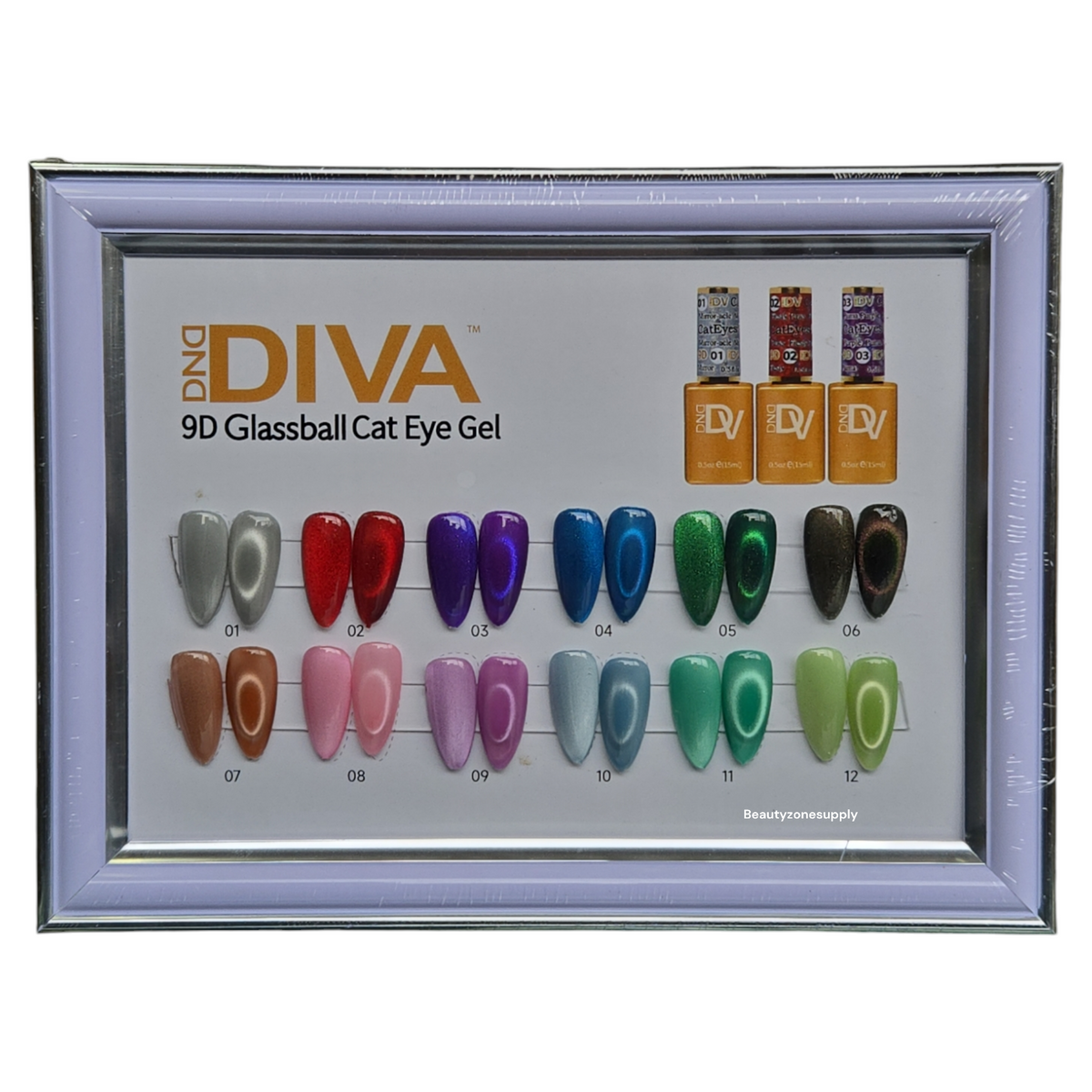 DND Diva 9D Candy Cat Eye Gel 12 bottles with Swatches – Beauty Zone ...