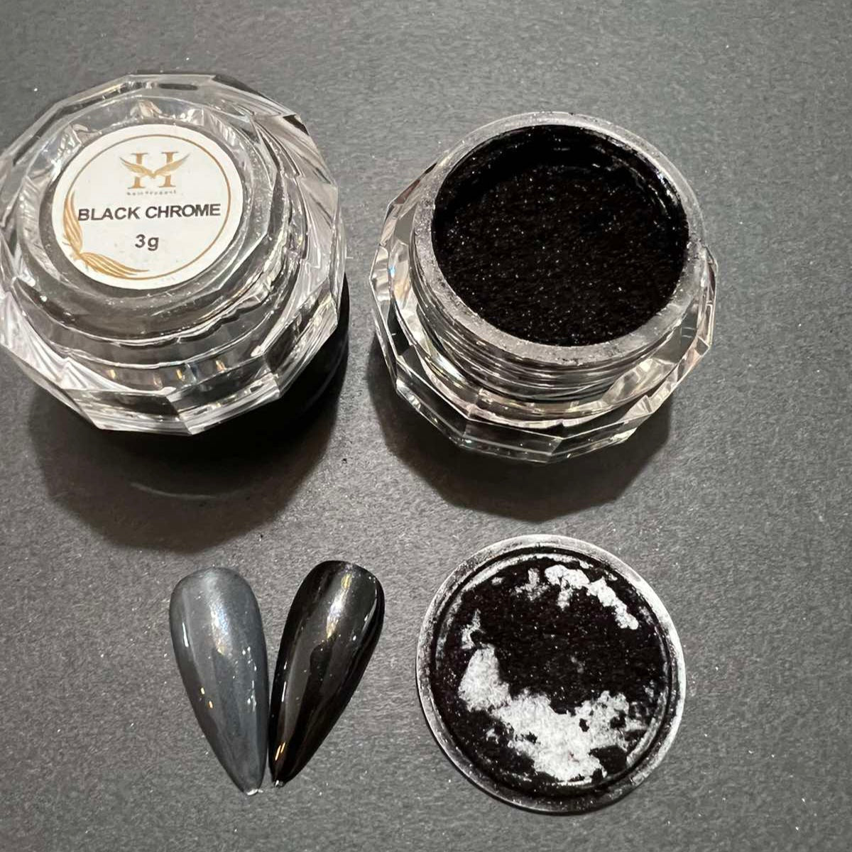 Hang New Chrome Effects Powder Black Chrome Jar #03 – Beauty Zone Nail ...