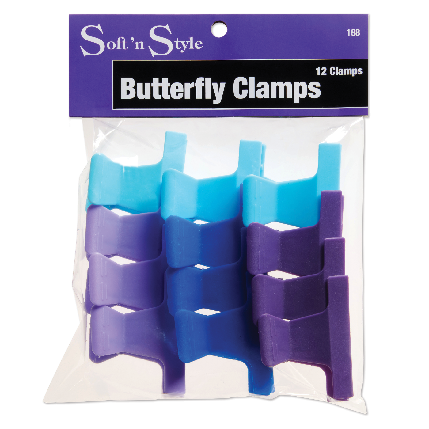 Soft ’n Style Butterfly Clamps, Colorful - 2"#188 – Beauty Zone Nail Supply