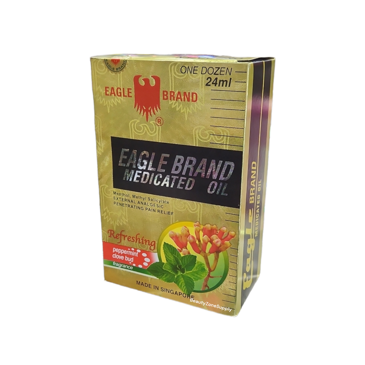 Eagle Brand Medicated Peppermint Oil Dầu gió Vang con ó 24 mL (one Doz ...