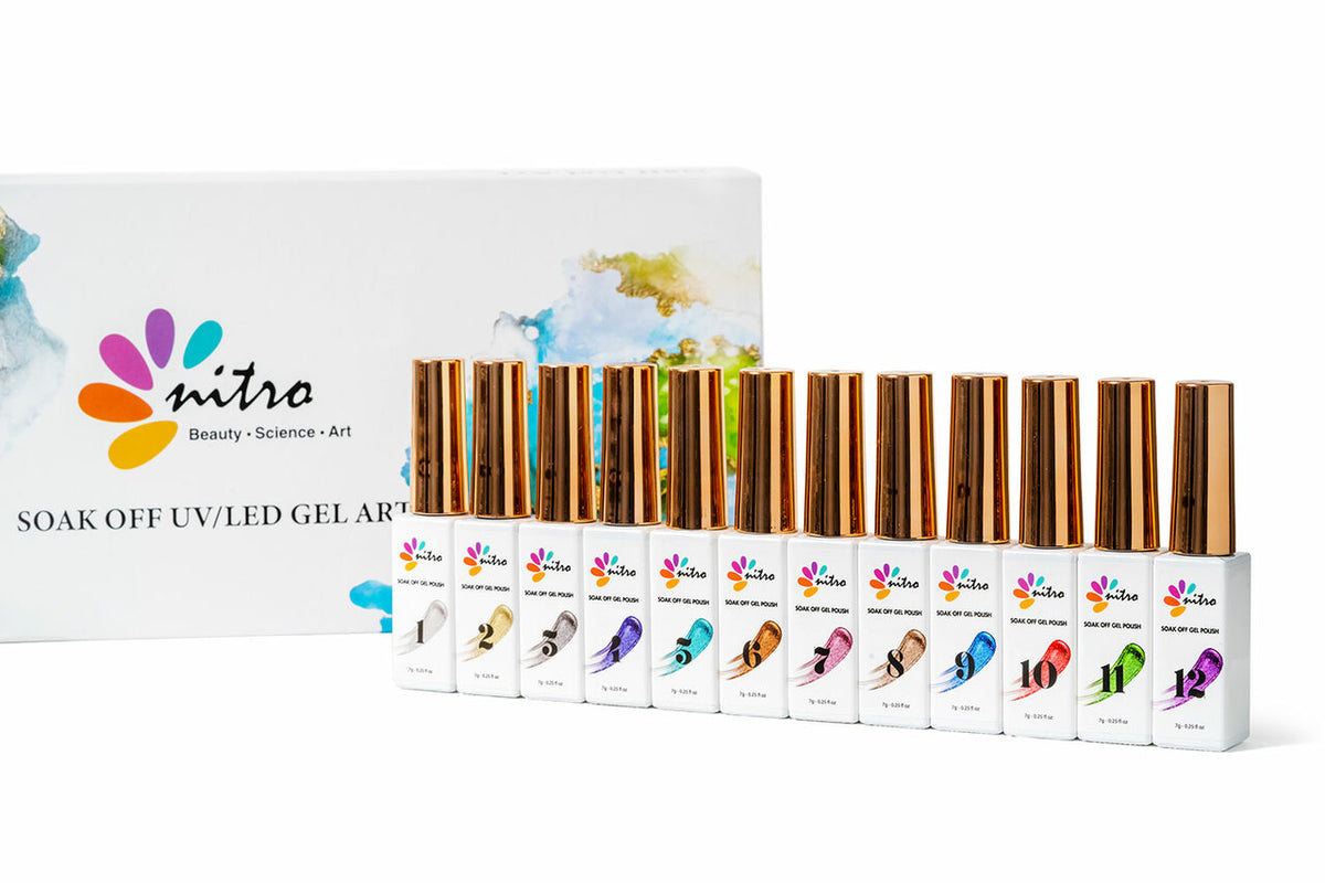 Nitro Nail Gel Art Kit 12 pcs Colors – Beauty Zone Nail Supply
